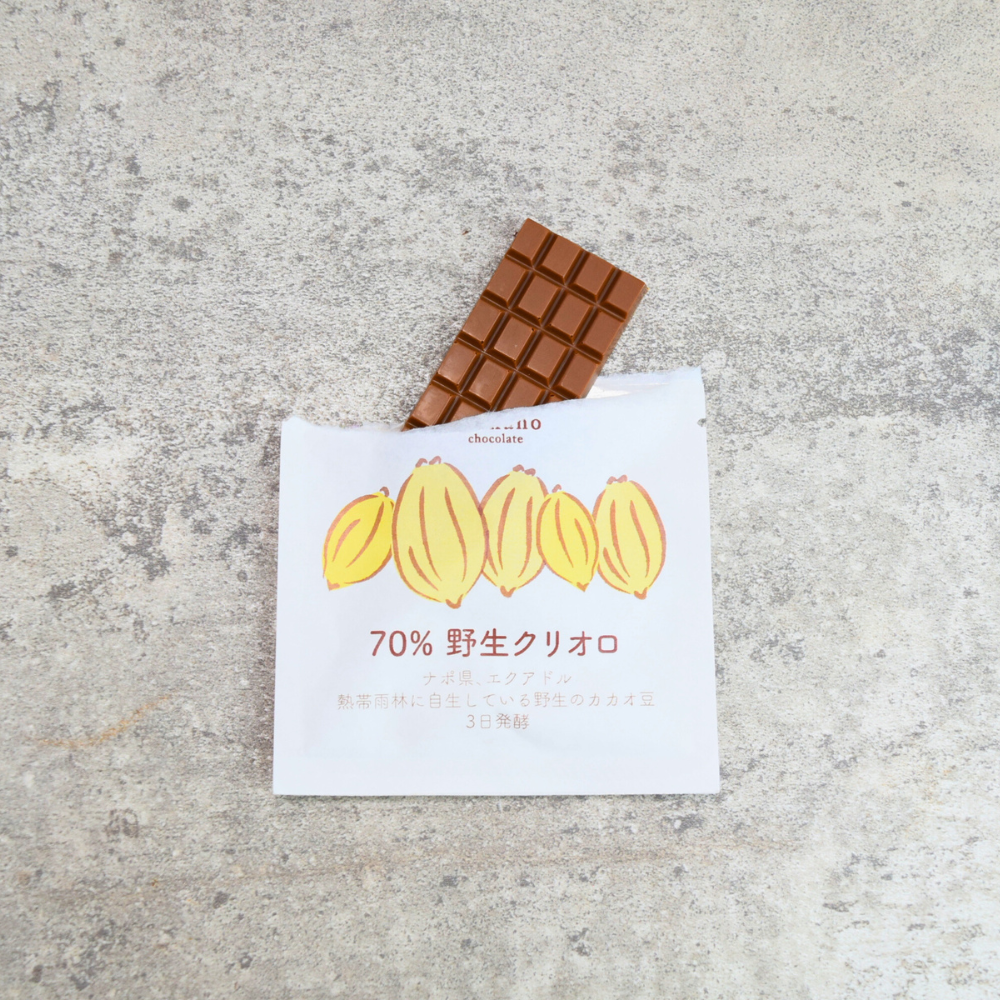 70% 野生クリオロ ミニタブレット /エクアドルナポ県/パソウルコ/WINAK組合/チャクラ認証 – ママノチョコレート